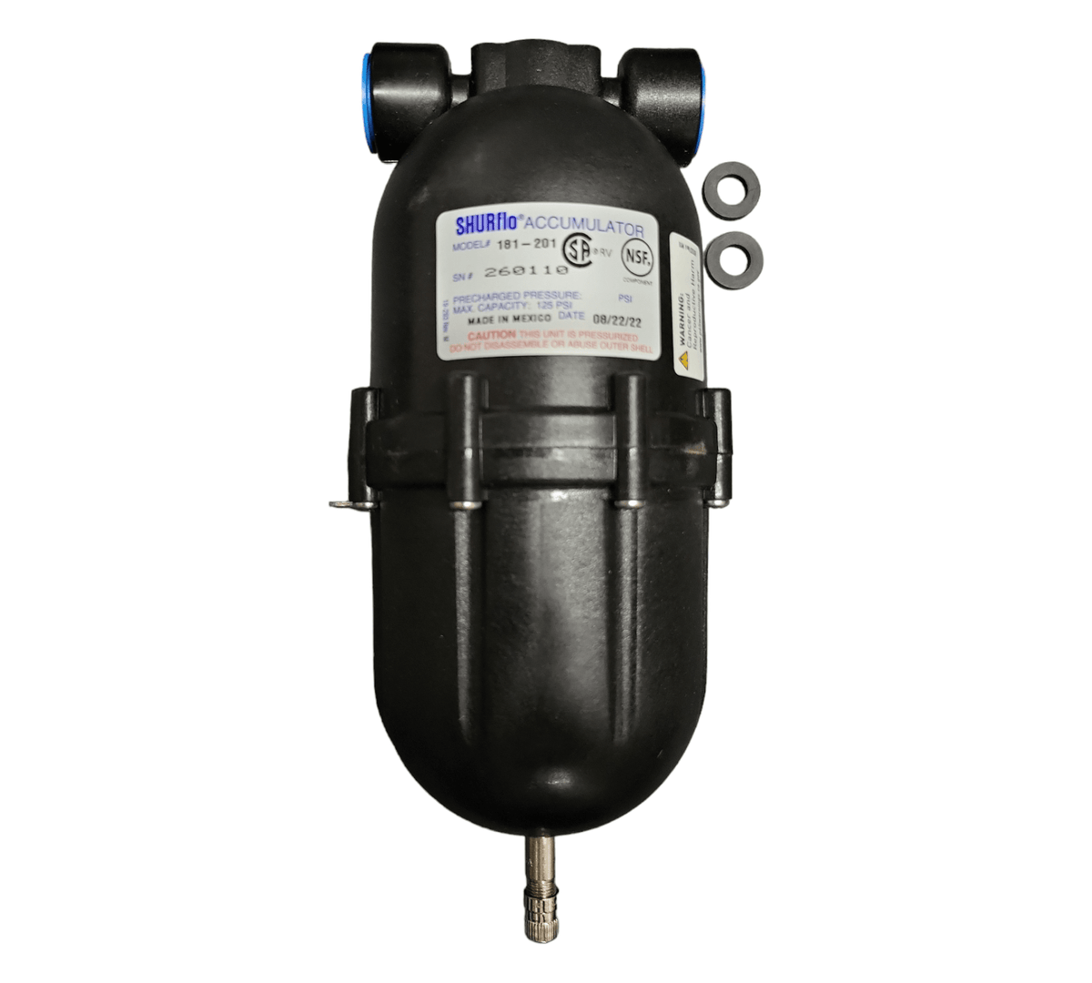 Shurflo 181-201 Accumulator Tank - Bladder-Type Pressure Storage Vesse
