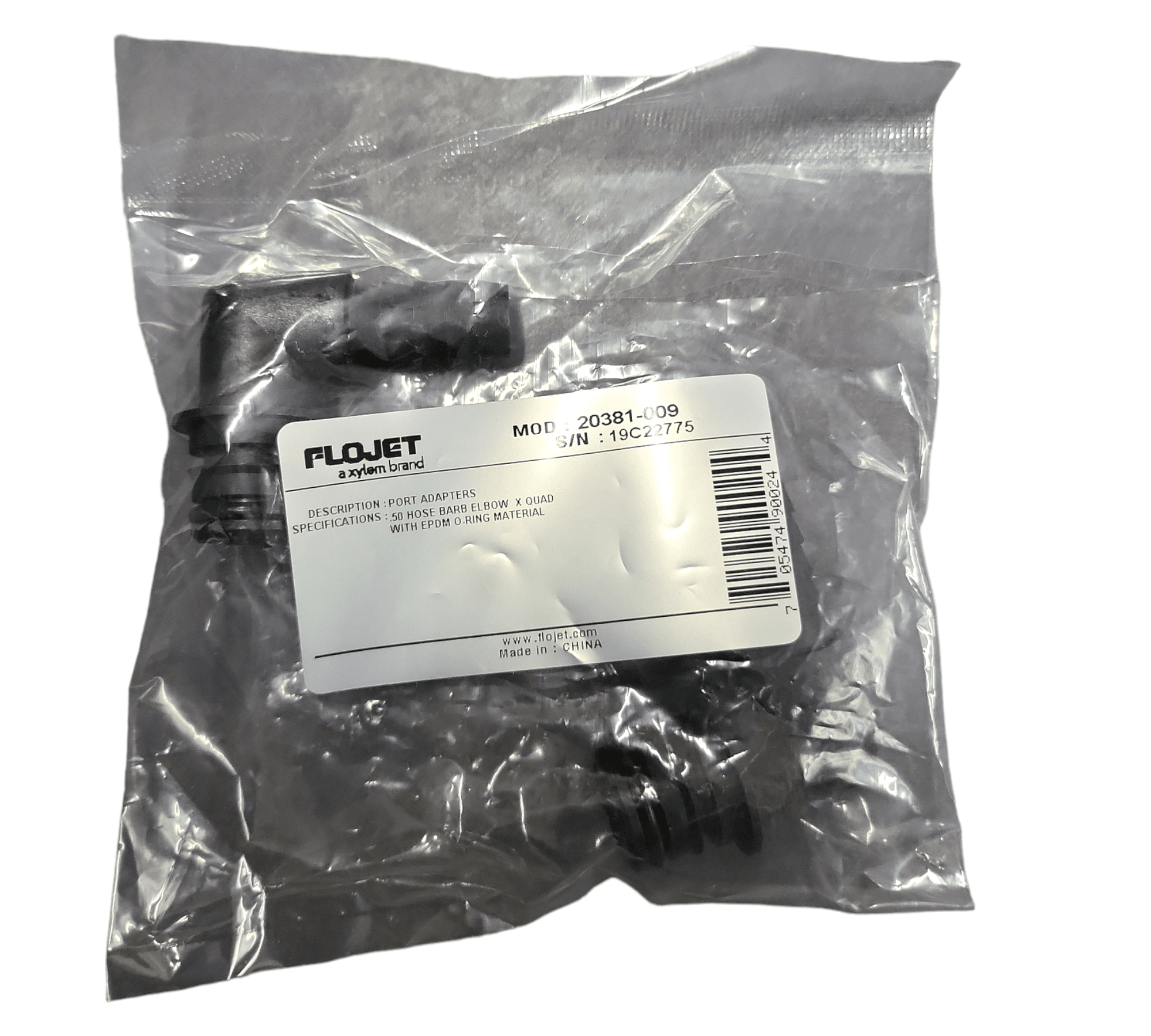 FLOJET- 20381-009 1/2" Hose Barb Elbow Quad Port Fitting (Pack of 2)