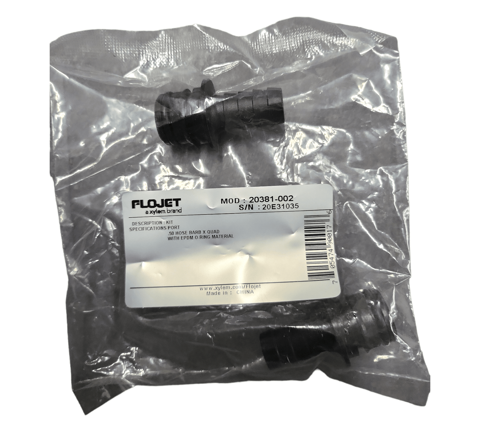FLOJET- 20381-002 1/2" Hose Barb Quad Port Fitting (Pack of 2)