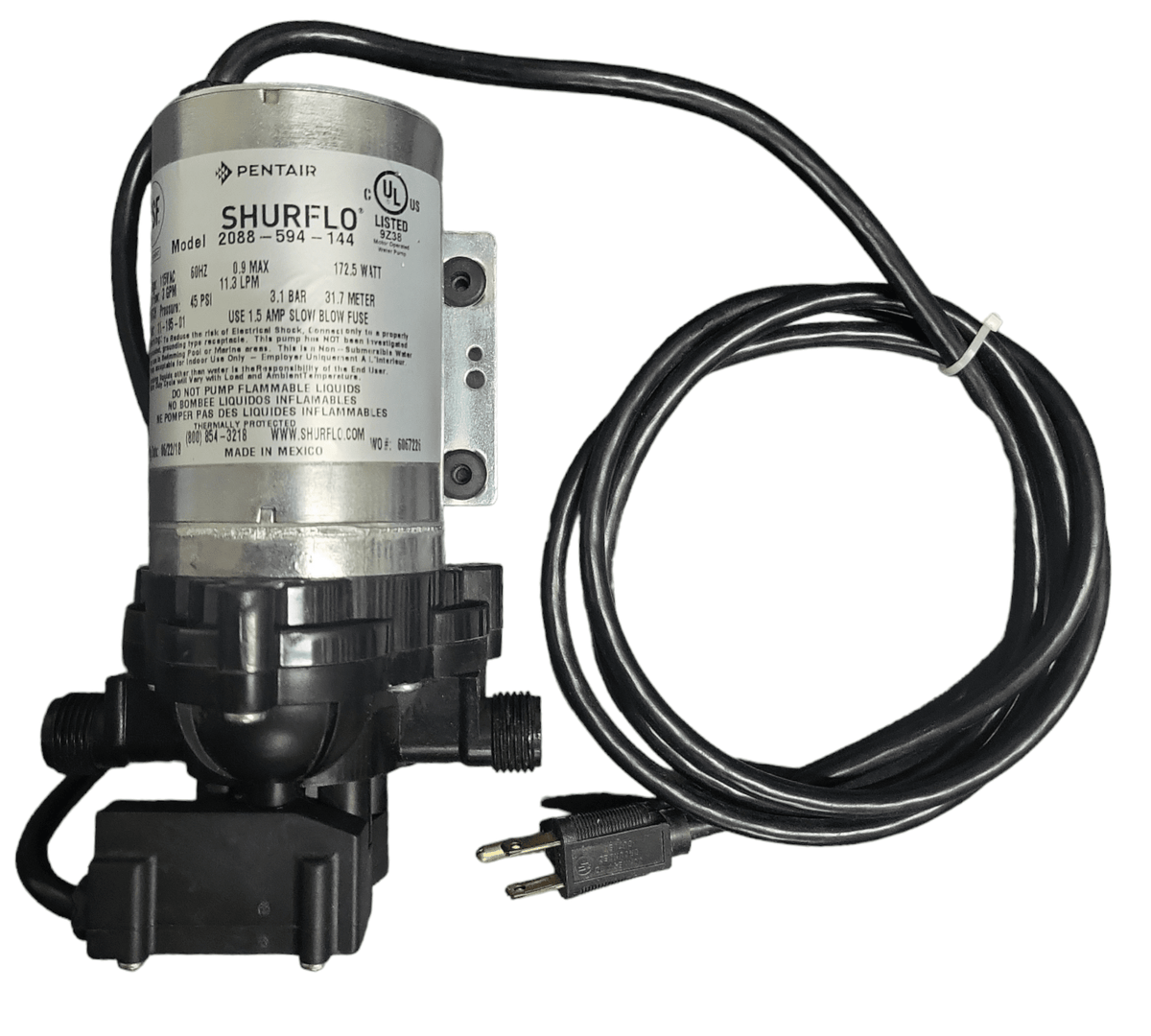 SHURflo 2088-594-144 Delivery Pump 3.0 gpm Open Flow 115VAC w/ Cord