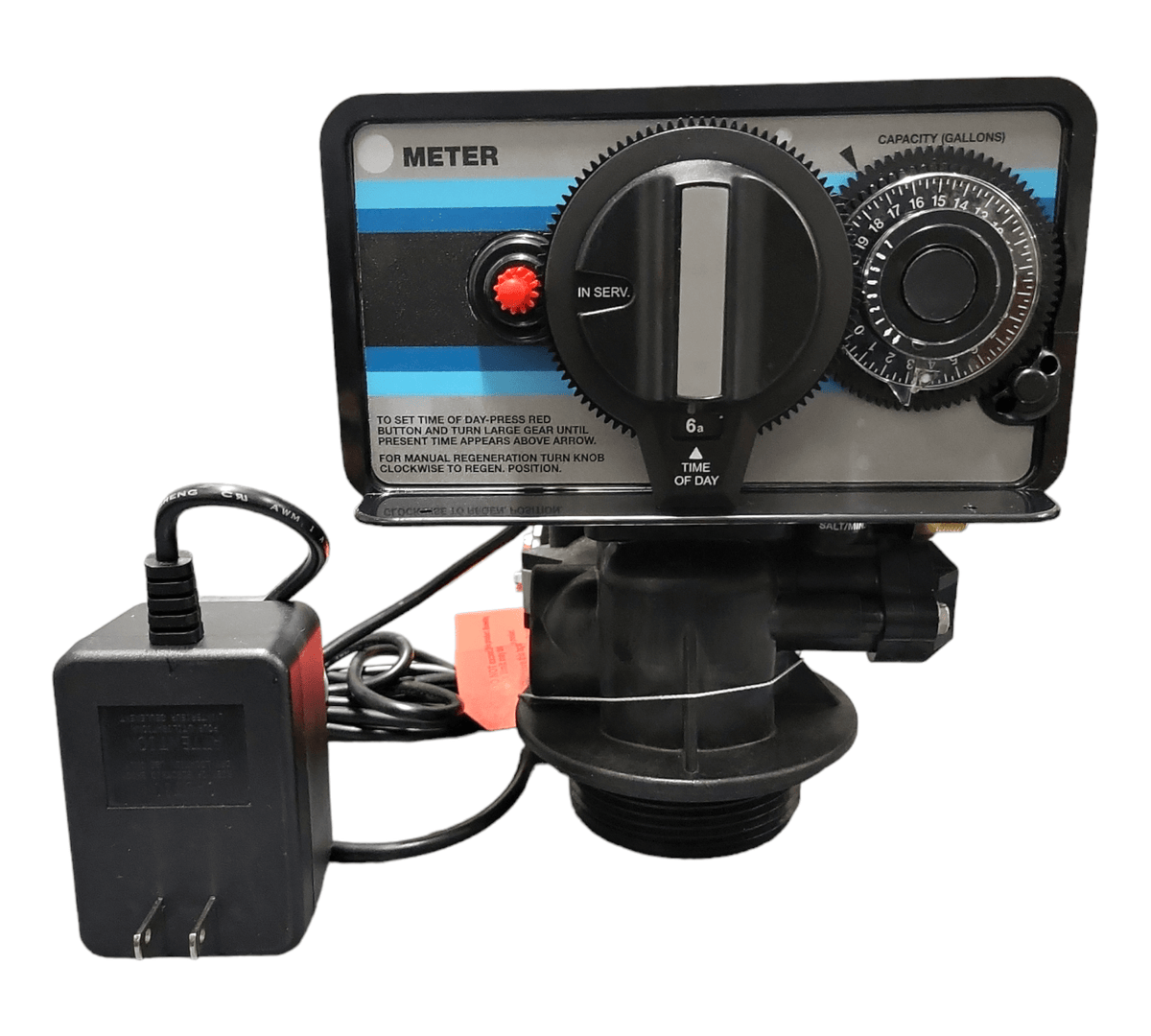 Fleck 5600 SOFTENER L Style Fleck Mechanical Meter 560002-004 with 24v