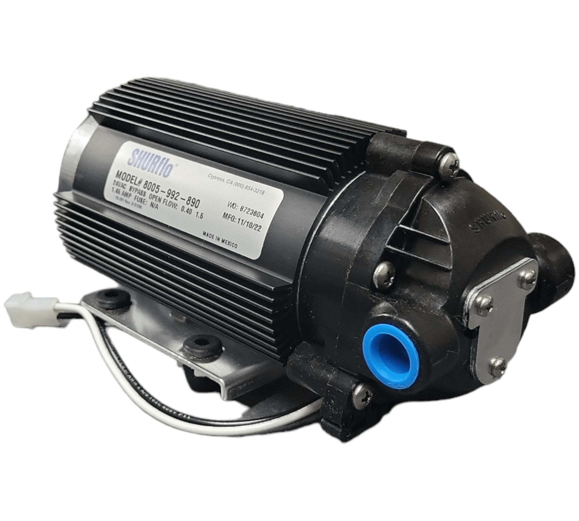SHURflo 8005-992-890 RO Booster Pump 150 GPD 125 PSI 24V