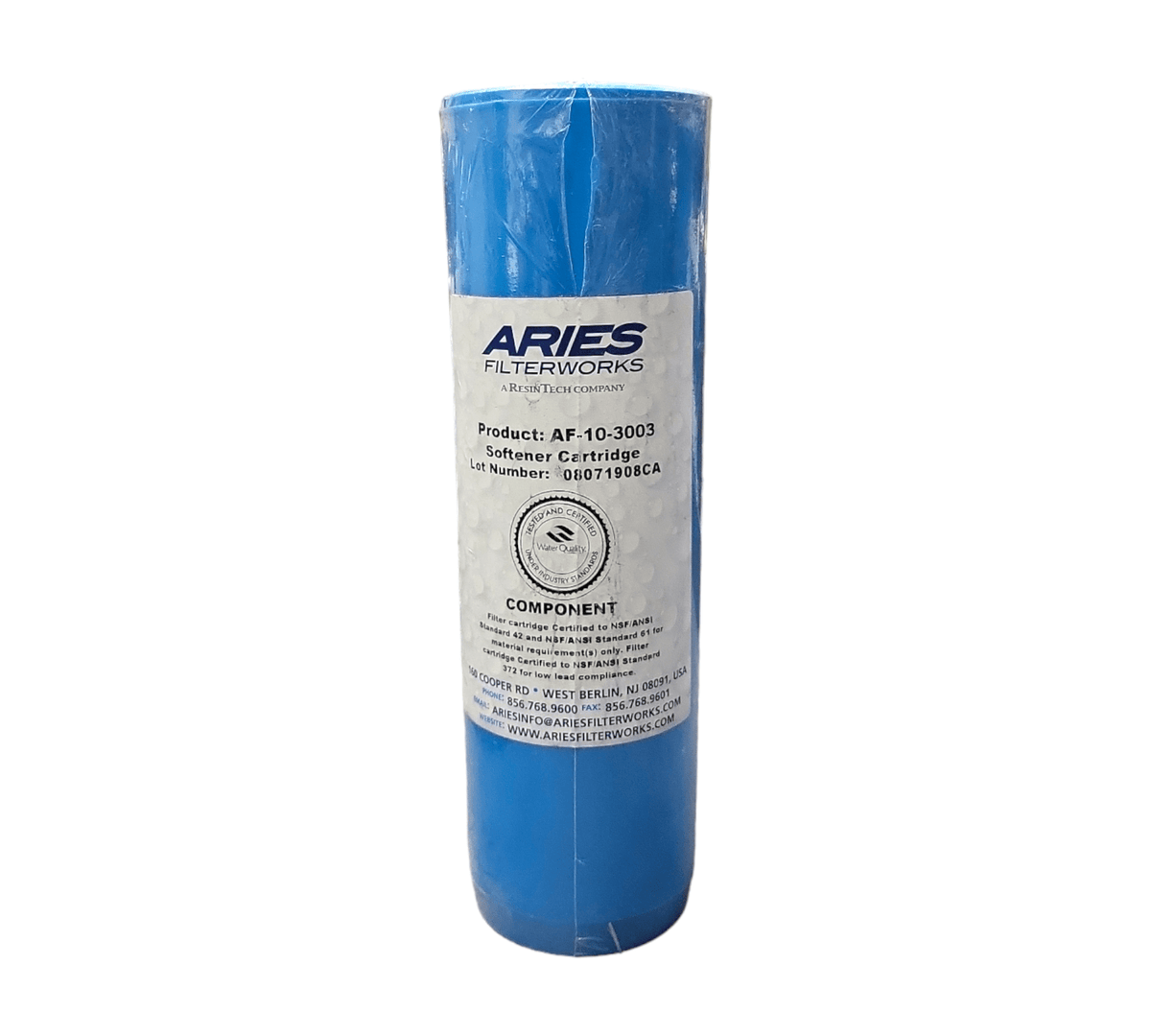 Aries 10" Water Softening Cartridge ( AF-10-3003 ) 2.5"x10" Blue — PURE ...