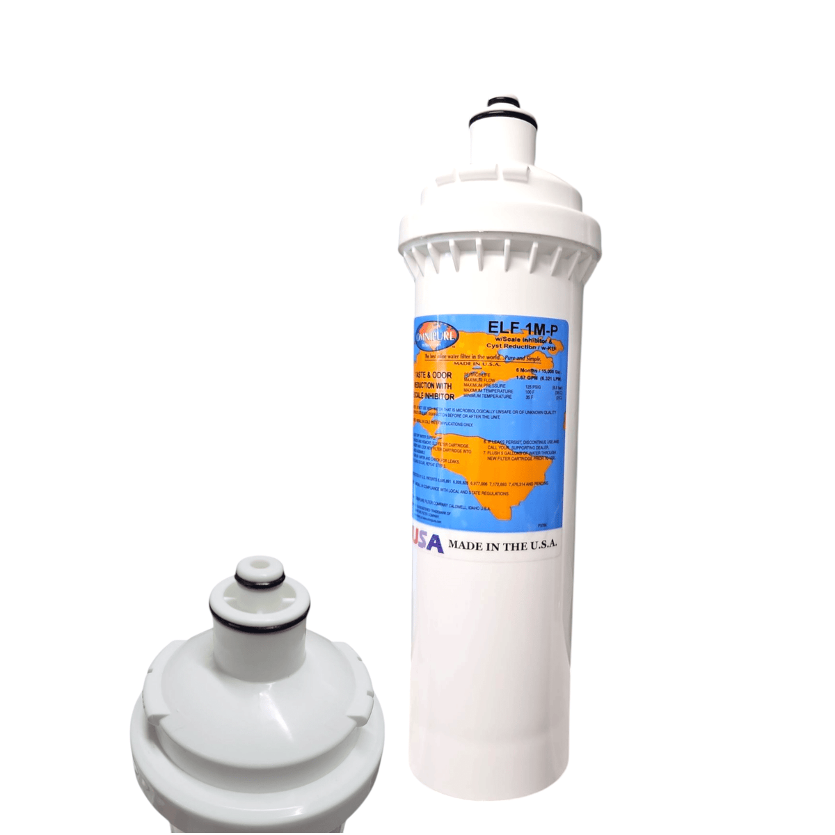 ELF 1M-P KDF Omnipure 4" x 12.5" 1 Mic Carbon Block KDF-55 Filter (Eve ...