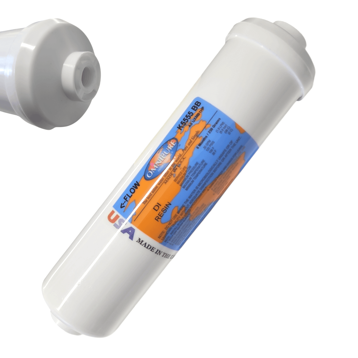 Omnipure K5555-BB DI RESIN 2.5"x10" Deionizing Mixed Bed Filter 1/4"NP