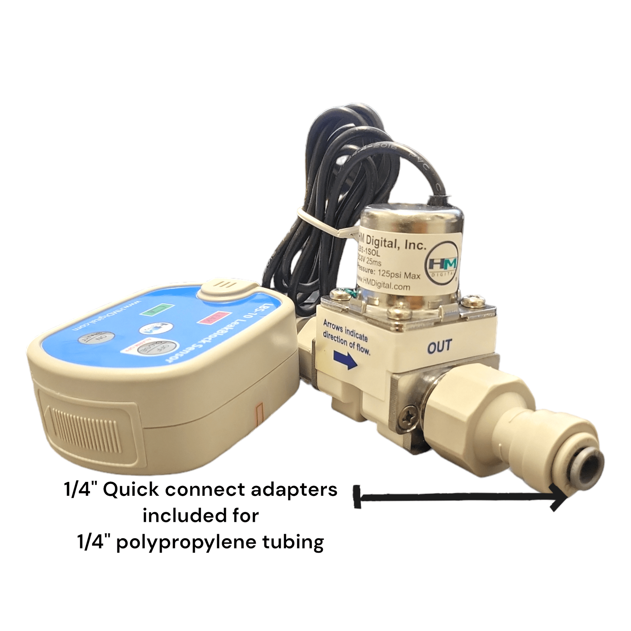 HM Digital LBS-10 LeakBlock Sensor, 6 GPM max, 3/8" FNPT x 1/2" MBSP,