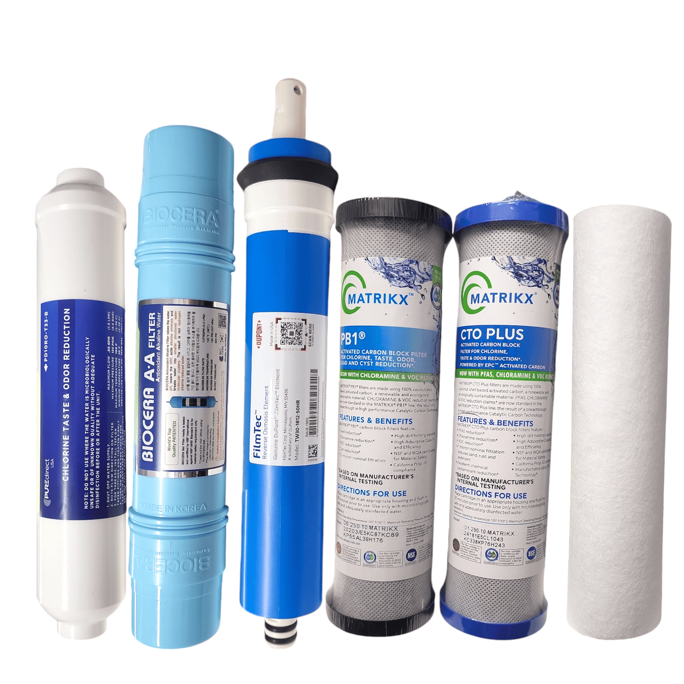 Filter Set for Alkaline Reverse Osmosis Systems Biocera ,Filmtec ,Pure ...