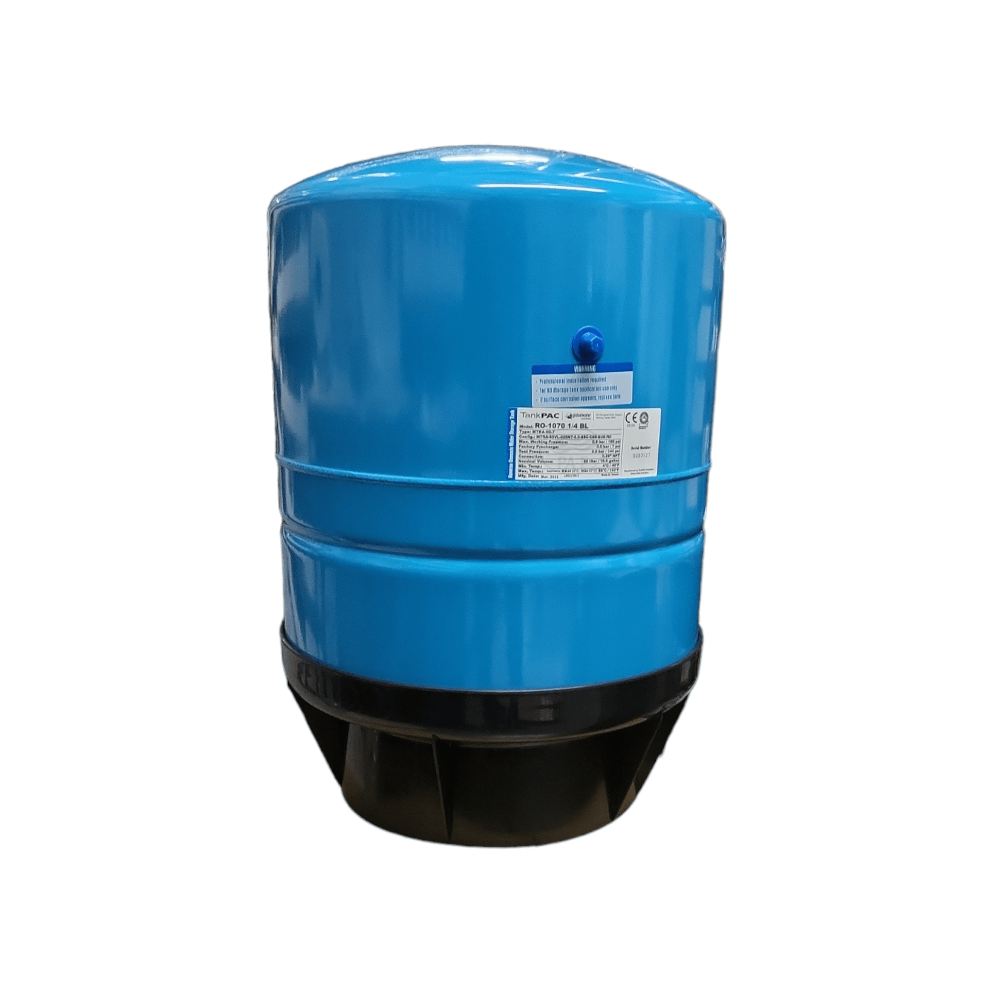 Reverse Osmosis Tank RO-1070 14 Gallon Blue Metal With 3/4" Male Port