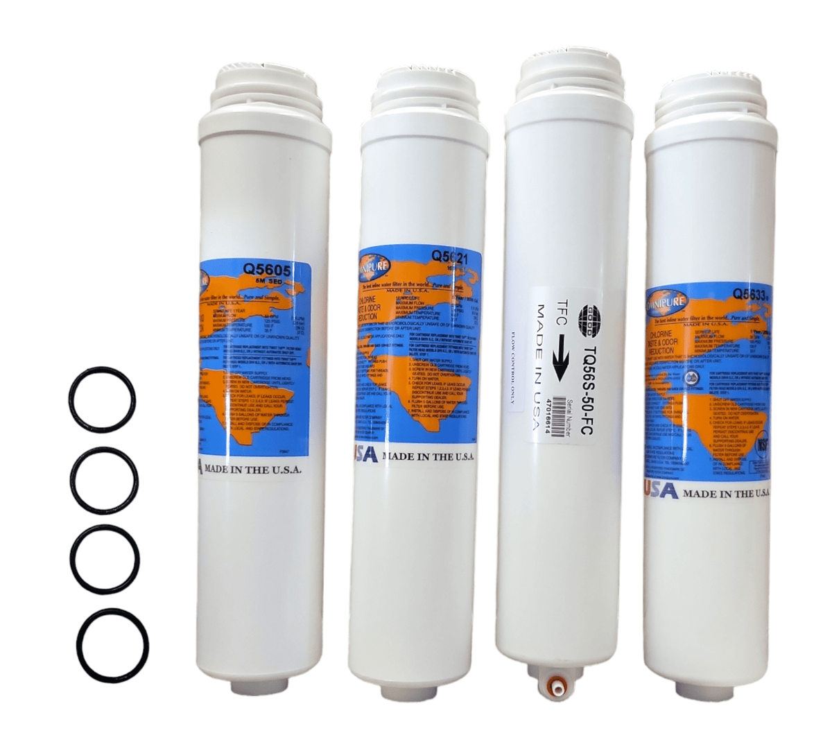 PuROTwist RO Filter Replacement Kit with 50 GPD Membrane with Q5621 Om